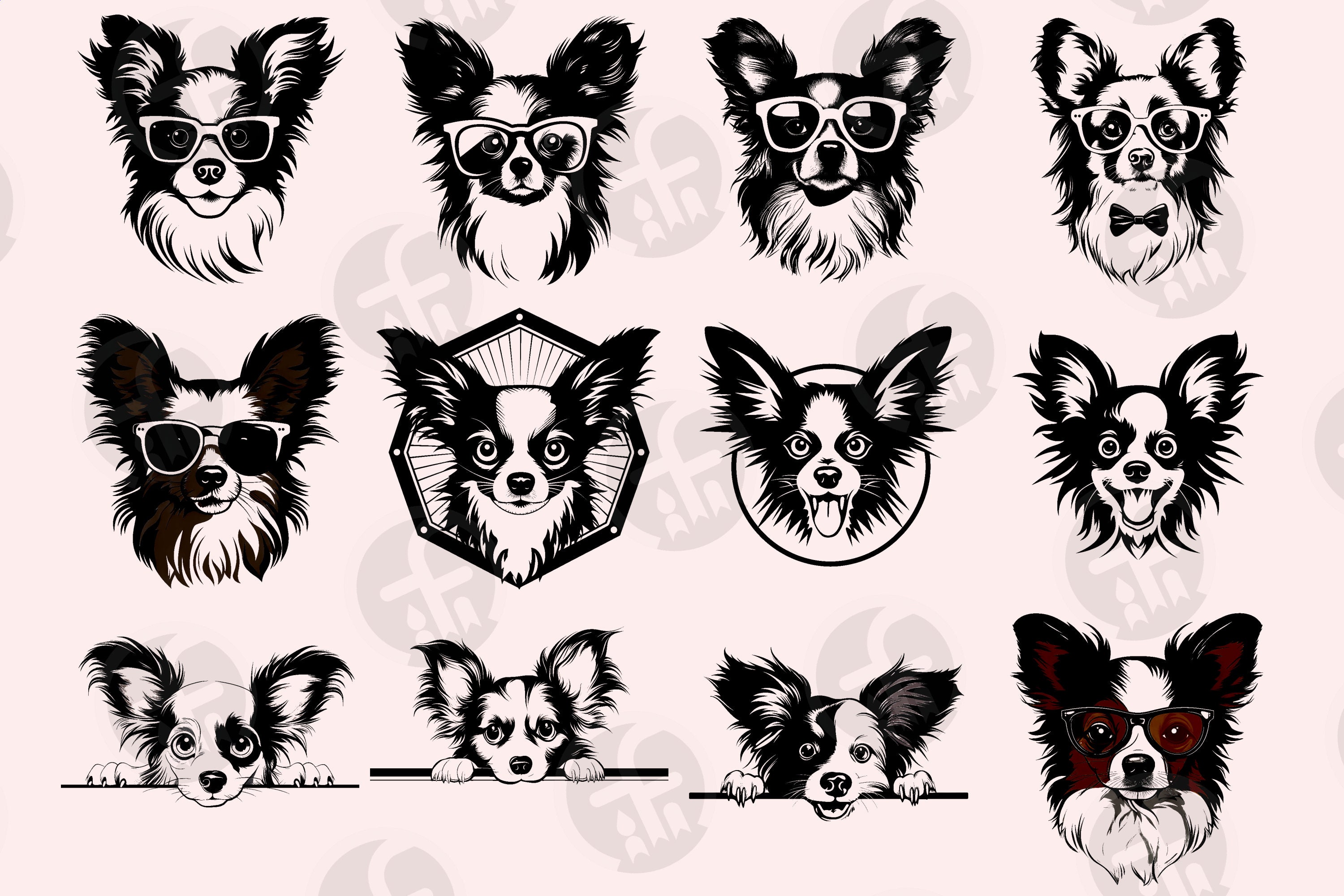 Papillon Dog SVG Bundle: 80 Craft Cut Files (digital Download) - Etsy