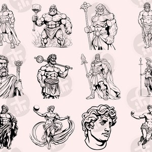 Greek Mythology SVG Bundle - 96 Cut Files - Olympus Gods - Sublimation ...
