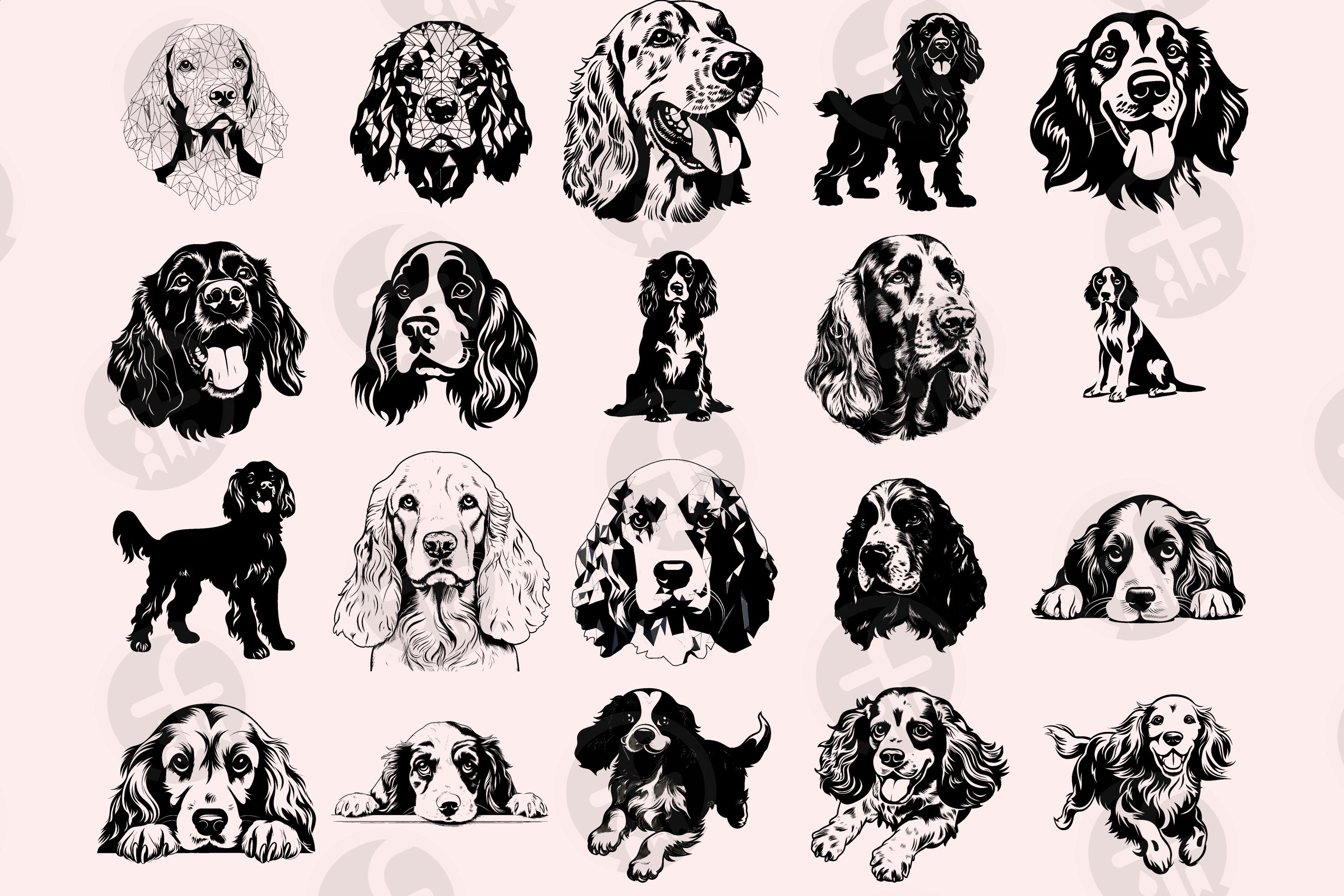 Cocker Spaniel SVG Bundle 128 Cut Files American Cocker - Etsy UK