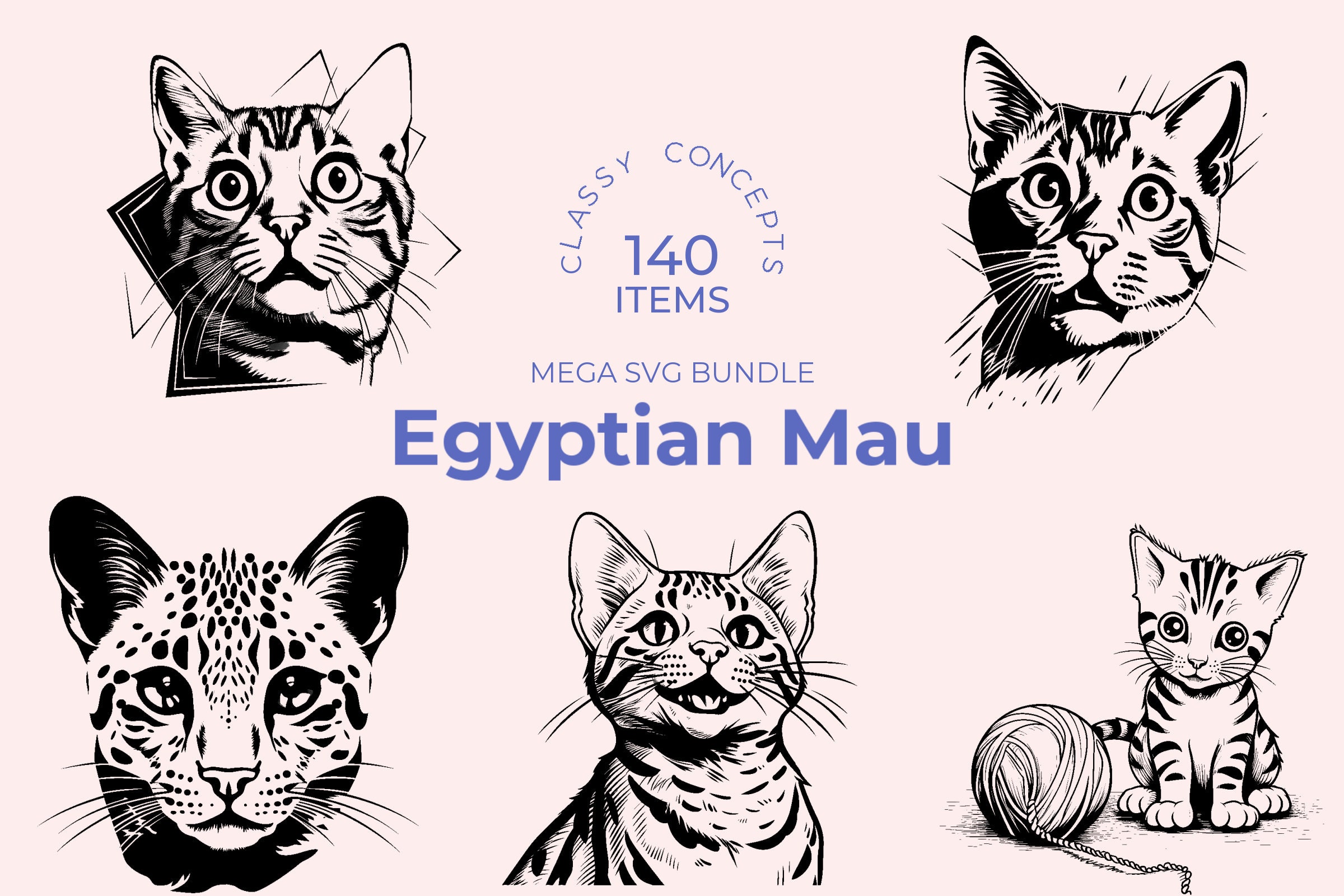 Egyptian Mau SVG Bundle 140 Cut Files Cricut Ready - Etsy