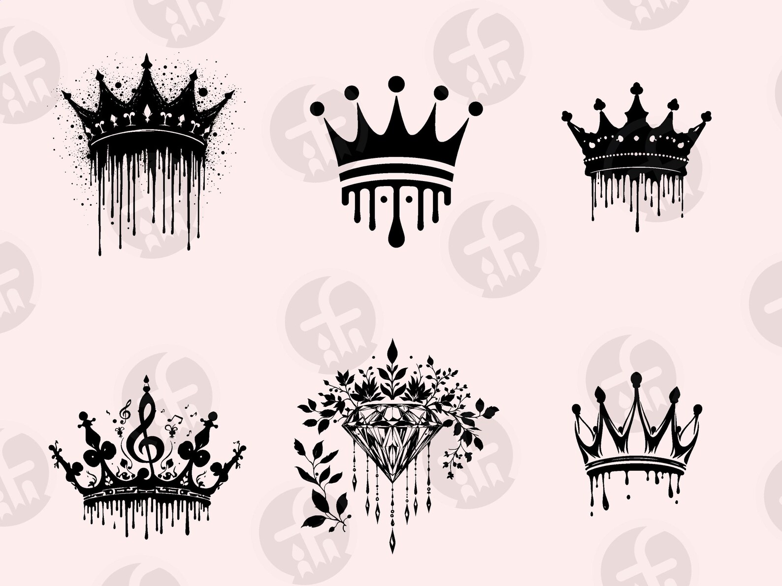 Dripping Crown SVG Bundle: 54 Regal Drip Art Designs (cricut File) - Etsy