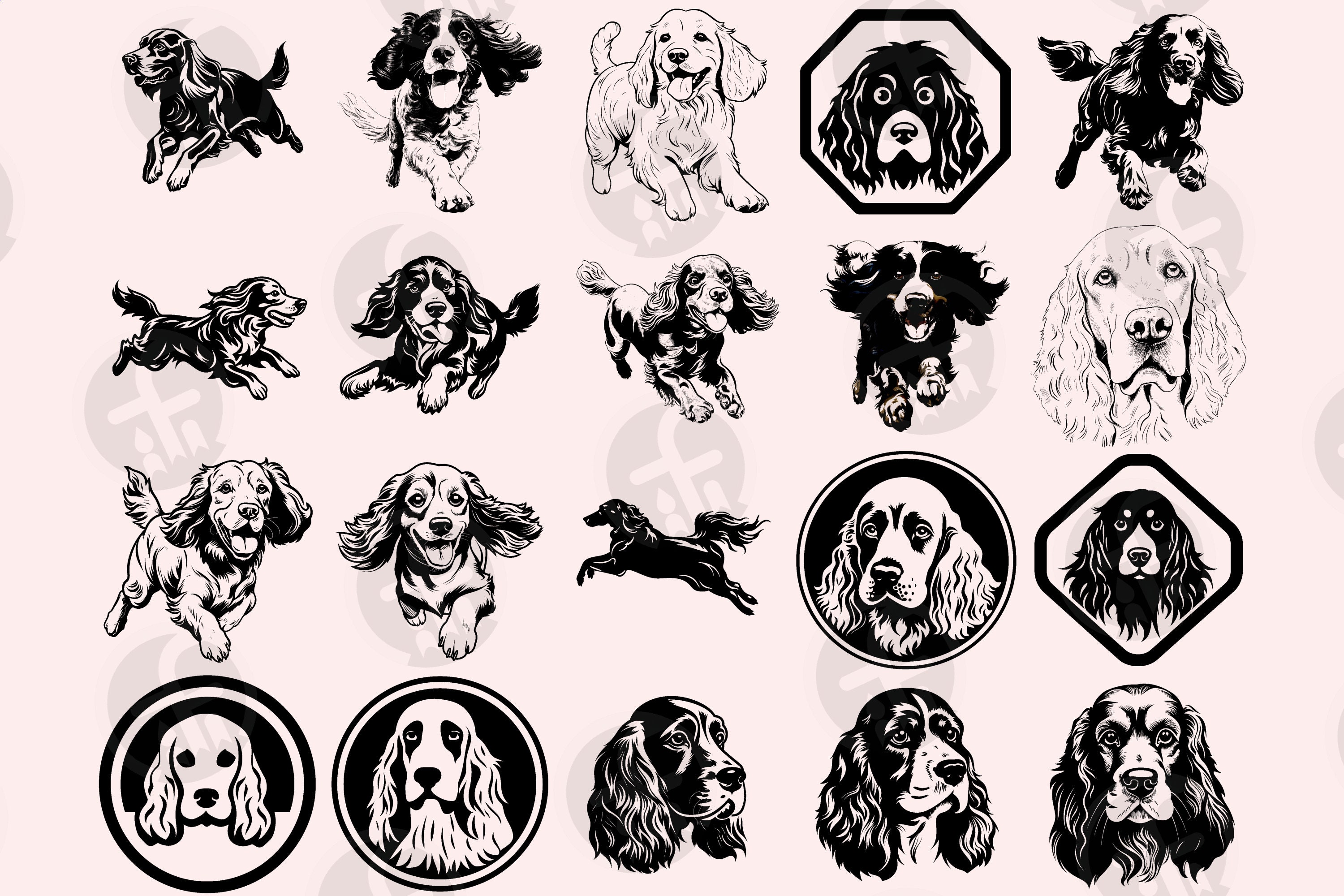 Cocker Spaniel SVG Bundle 128 Cut Files American Cocker - Etsy UK