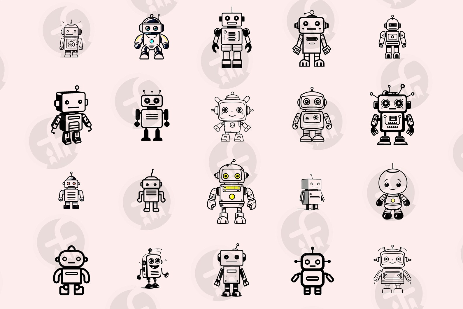 Toy Robot SVG Bundle 120 Cut Files Robot Silhouette and - Etsy