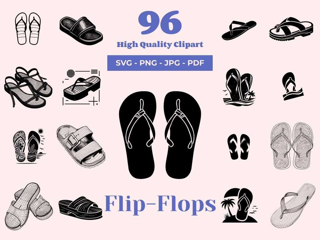 Sandals SVG Bundle - 96 Cut Files - Flip Flop SVG - Geta Sandals ...