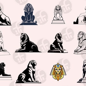 Egyptian Sphinx SVG Bundle 84 Cut Files Symbol of Ancient Egypt in ...