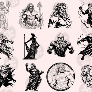 Greek Mythology SVG Bundle - 96 Cut Files - Olympus Gods - Sublimation ...