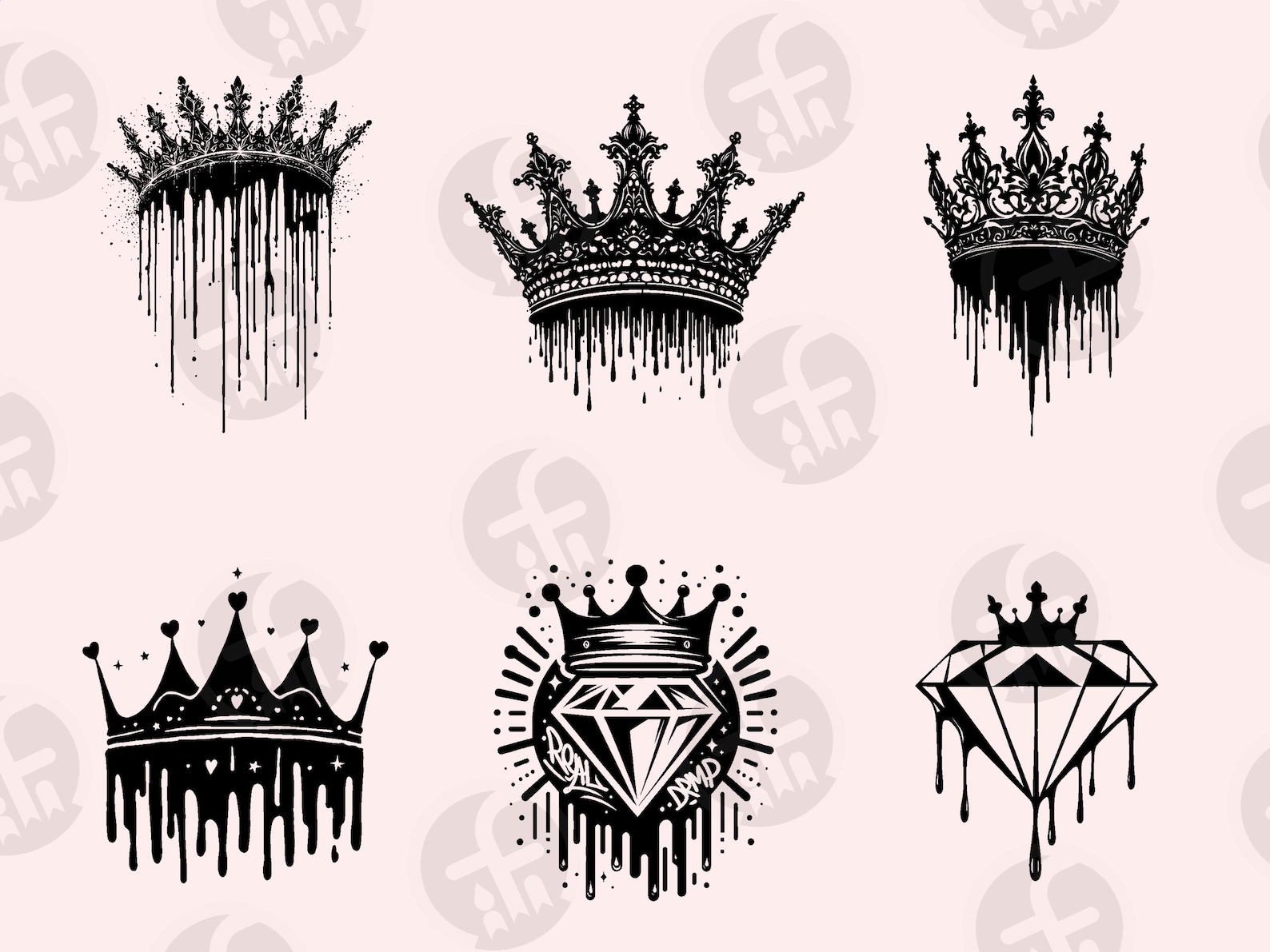 Dripping Crown SVG Bundle: 54 Regal Drip Art Designs (cricut File) - Etsy
