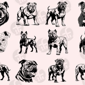 XL Bully SVG Bundle - 96 Cut Files - Muscular Dog Art - Sublimation ...