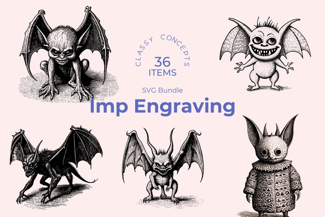 Imp SVG Bundle - 36 Designs - Monster SVG - Hell Clipart - Laser ...