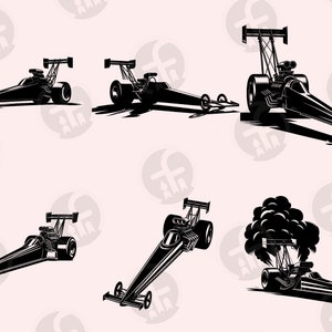 Top Fuel Dragster SVG Bundle 36 Designs Drag Racing Silhouette for ...