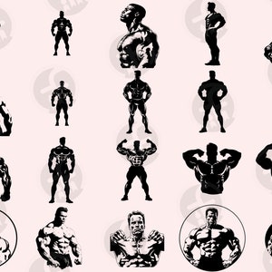 Bodybuilder SVG Bundle 152 Cut Files Strength, Fitness, and Muscle in ...