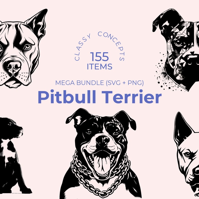 Pitbull Svg - Etsy