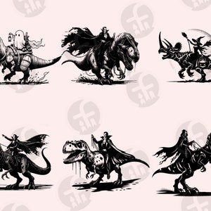 Monsters Riding Dinosaurs SVG Bundle: Halloween Cricut & Laser Cut ...