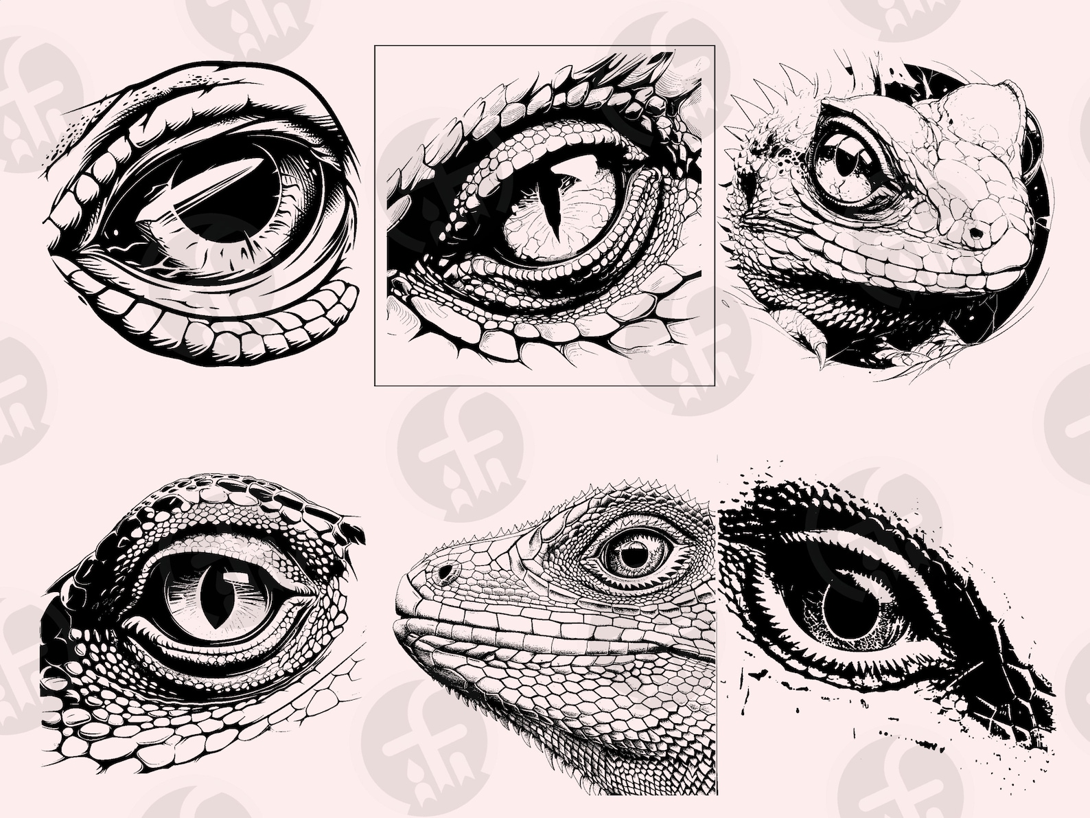 Lizard Eye SVG Clipart Bundle: Reptilian Gaze Designs (digital Download ...