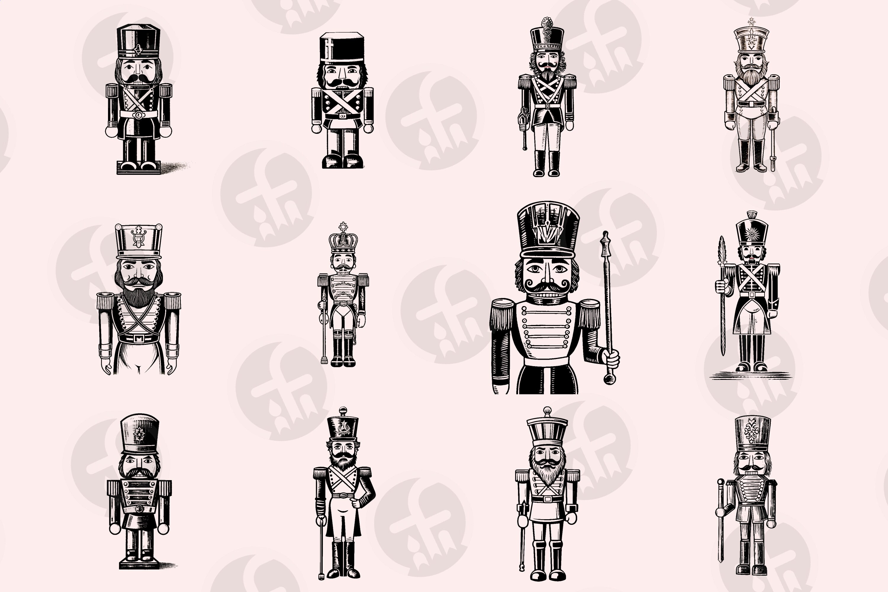 Nutcracker SVG Bundle: 36 Vintage Engravings, Holiday Crafts (digital ...