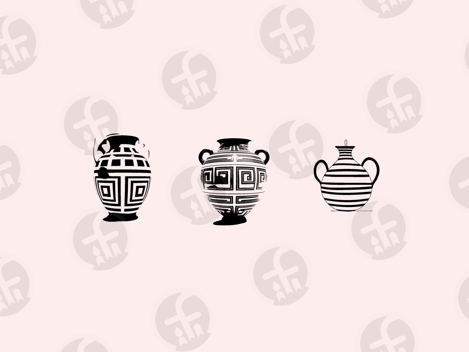 Greek Amphora SVG Bundle: Ancient Pottery Clipart (87 Designs) (digital ...