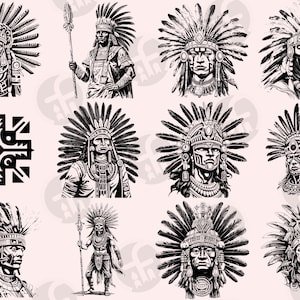 Aztec SVG Bundle 96 Unique Designs Ancient Mesoamerican Art Sublimation ...