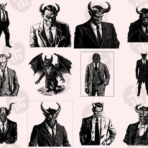 Demon in Suit SVG Bundle - 83 Designs - Gothic Demon Art - Stylish ...