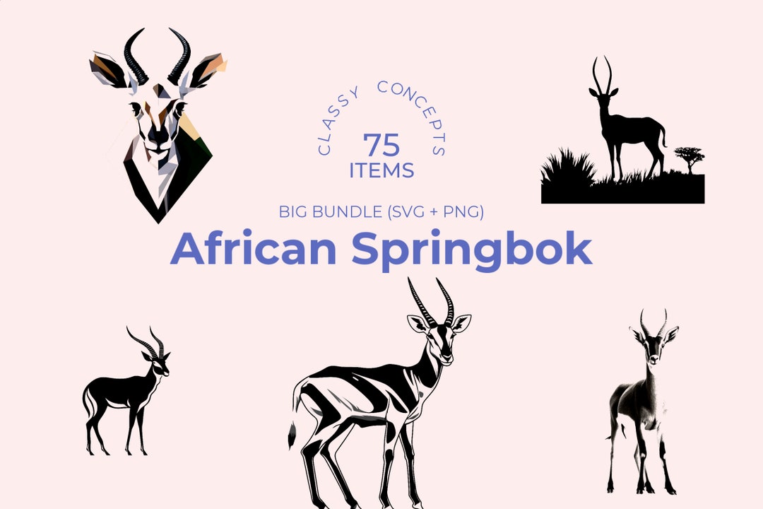 South African Springbok SVG Bundle 75 Cut Files Native - Etsy