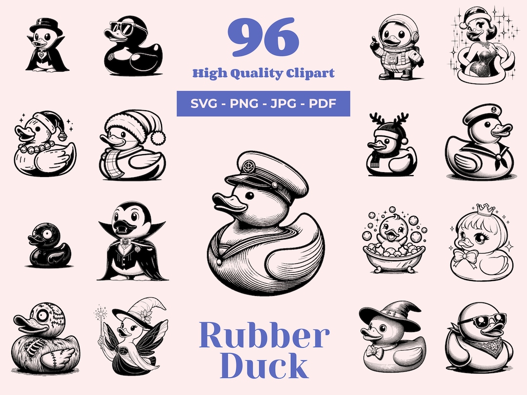 Rubber Duck SVG Clipart Bundle: 96 Festive Designs (digital Download ...