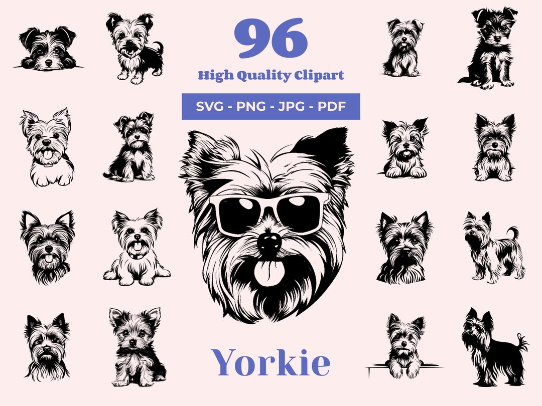 Yorkie SVG Bundle: 96 Pet Dog Cut Files (digital Download) - Etsy