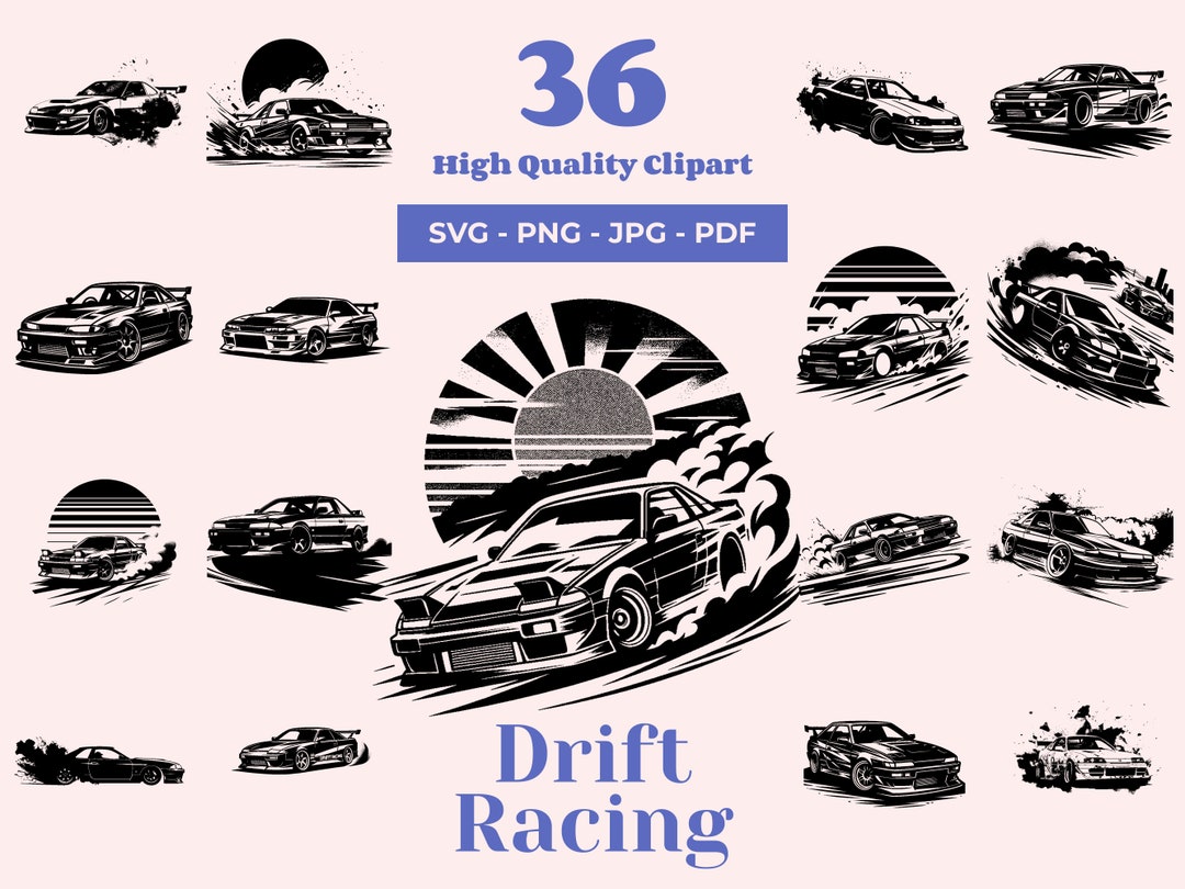 Drift Racing Car SVG Bundle: JDM Motorsport Designs (digital Download ...