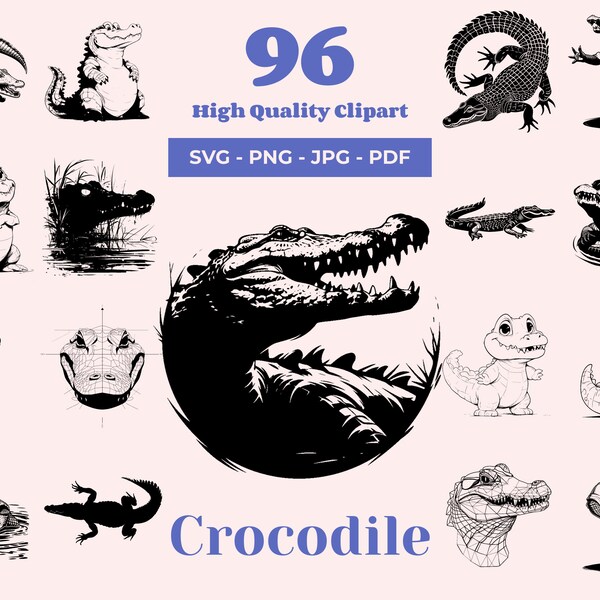 Alligator Clip Art - Etsy