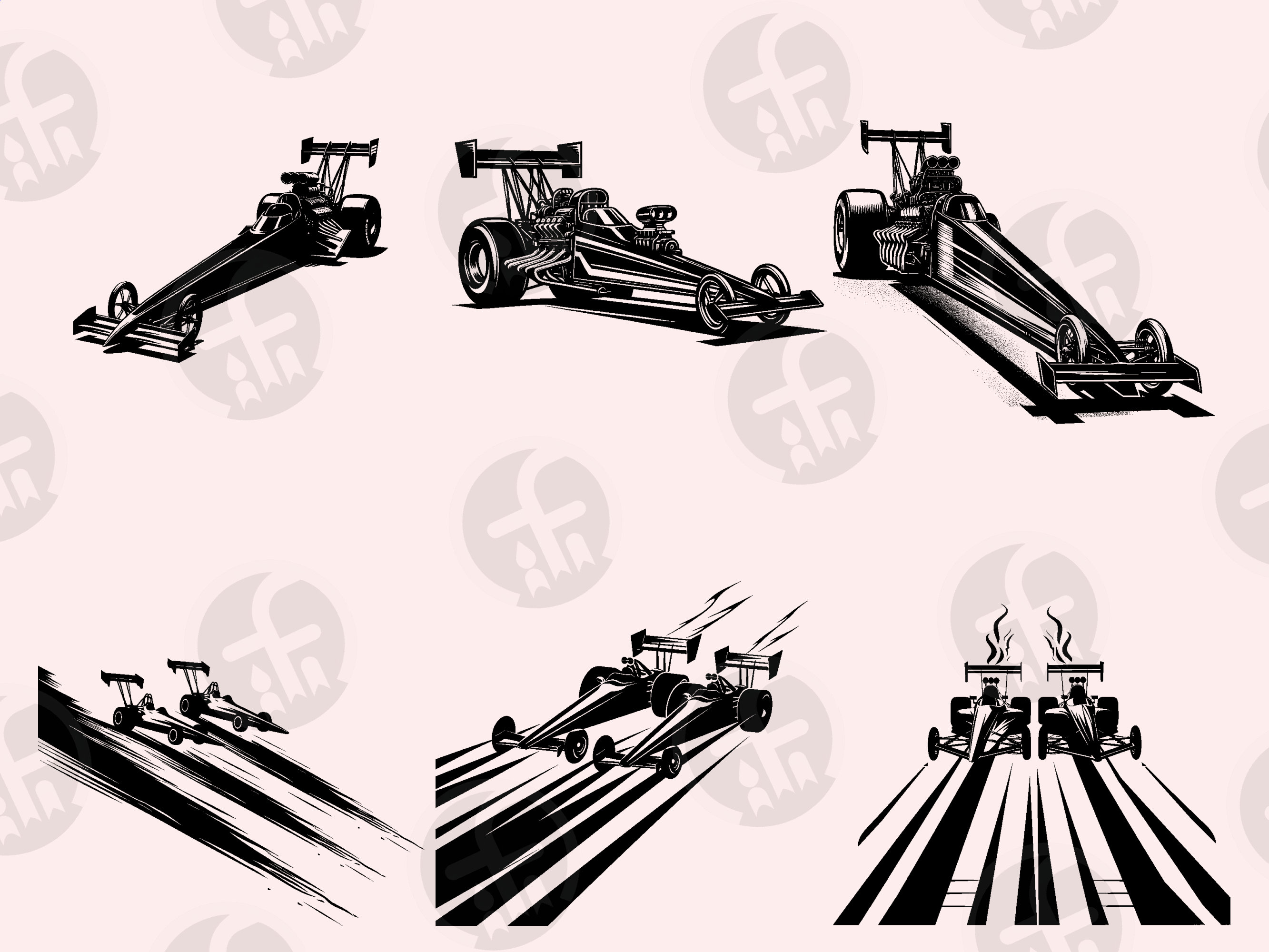 Drag Racing SVG Bundle: 36 Top Fuel Dragster Designs (digital Download ...