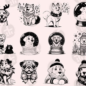 Christmas Dog SVG Bundle: 72 Holiday Puppy Designs (digital Download ...