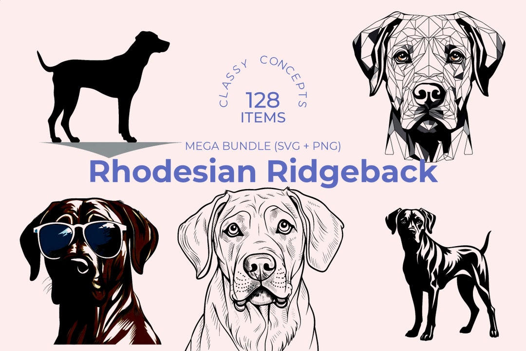 Rhodesian Ridgeback SVG Bundle - 128 Cut Files - African Lion Dog ...