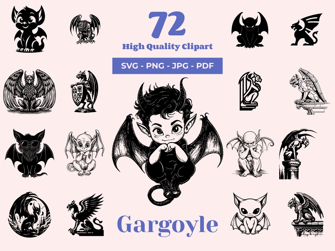 Gothic Gargoyle SVG Bundle: 72 Statue Designs (digital Download) - Etsy