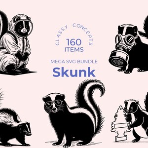 Skunk SVG Bundle 160 Cut Files Cute and Funny Skunk Designs for Laser ...