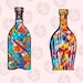Mosaic Rum Clip Art Bundle 13 Colorful Designs Rum Bottle Clipart ...