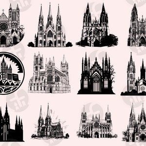 Gothic Cathedral SVG Bundle: 66 Church Designs (digital Download) - Etsy