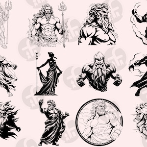 Greek Mythology SVG Bundle 96 Cut Files Olympus Gods Sublimation Files ...