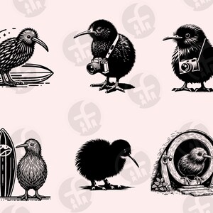 Kiwi Bird SVG Clipart Bundle: New Zealand Bird Designs (36 Cut Files ...