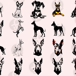 Doberman SVG Bundle - 159 Cut Files - Dobie Art - DIY Craft Projects ...