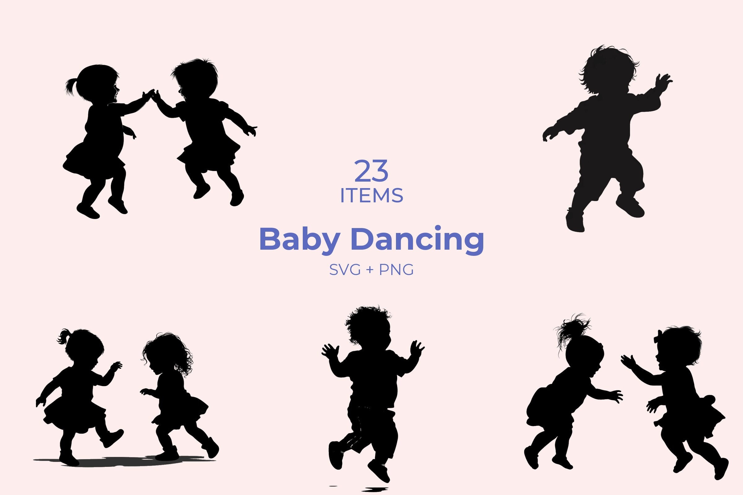 Baby Dancing Silhouette SVG 23 Joyful Designs Black and - Etsy