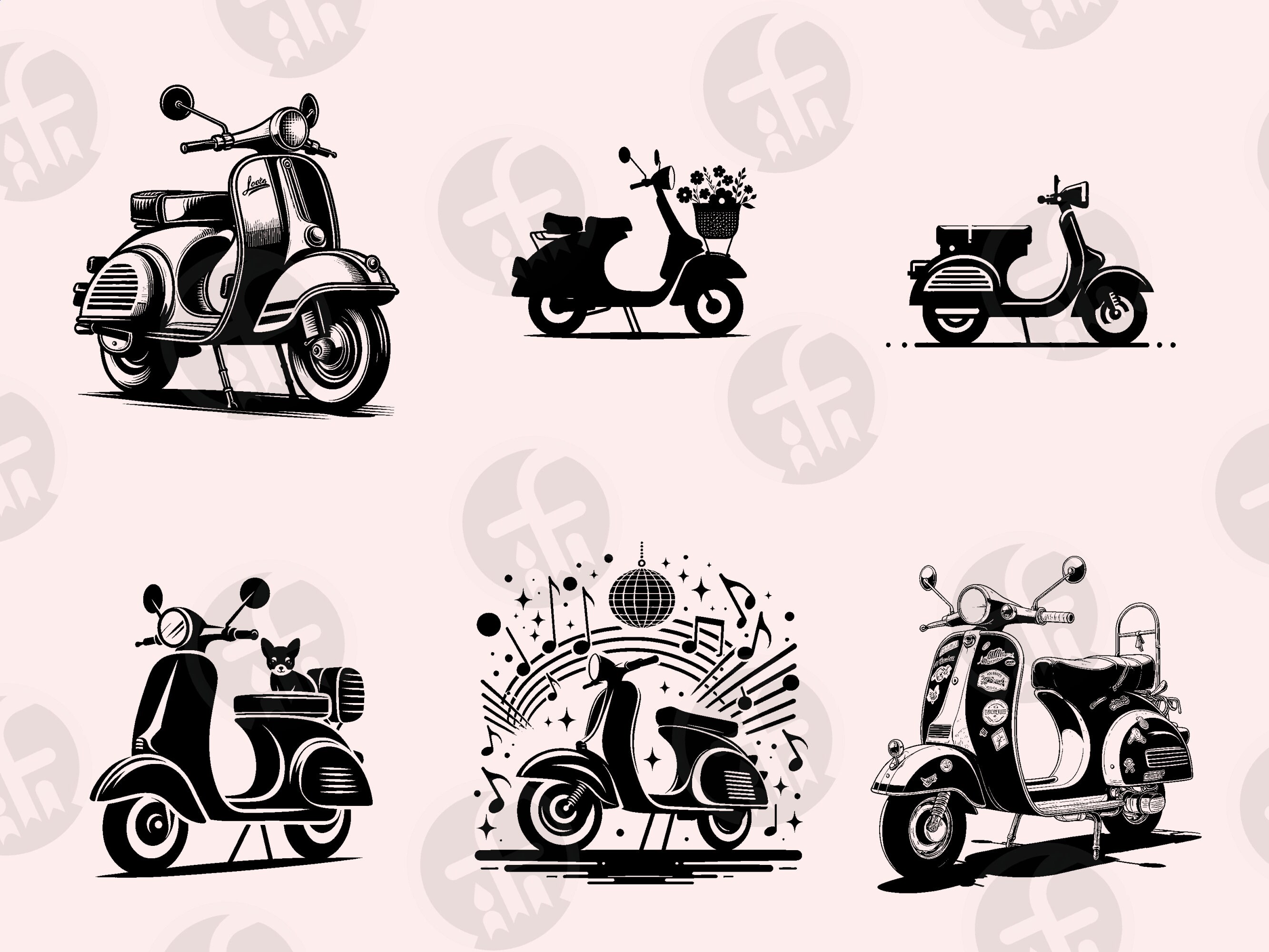 Scooter SVG Clipart Bundle: 54 Moped Designs for Cricut - Etsy