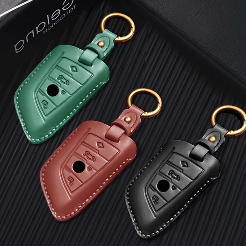 Personalized Genuine Leather Key Fob Cover,keychain Case Holder, Car ...