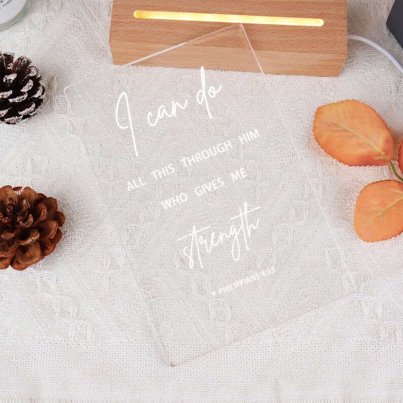 Custom Bible Verse LED Lights, Personalized Bible Verse Gifts, Faith ...