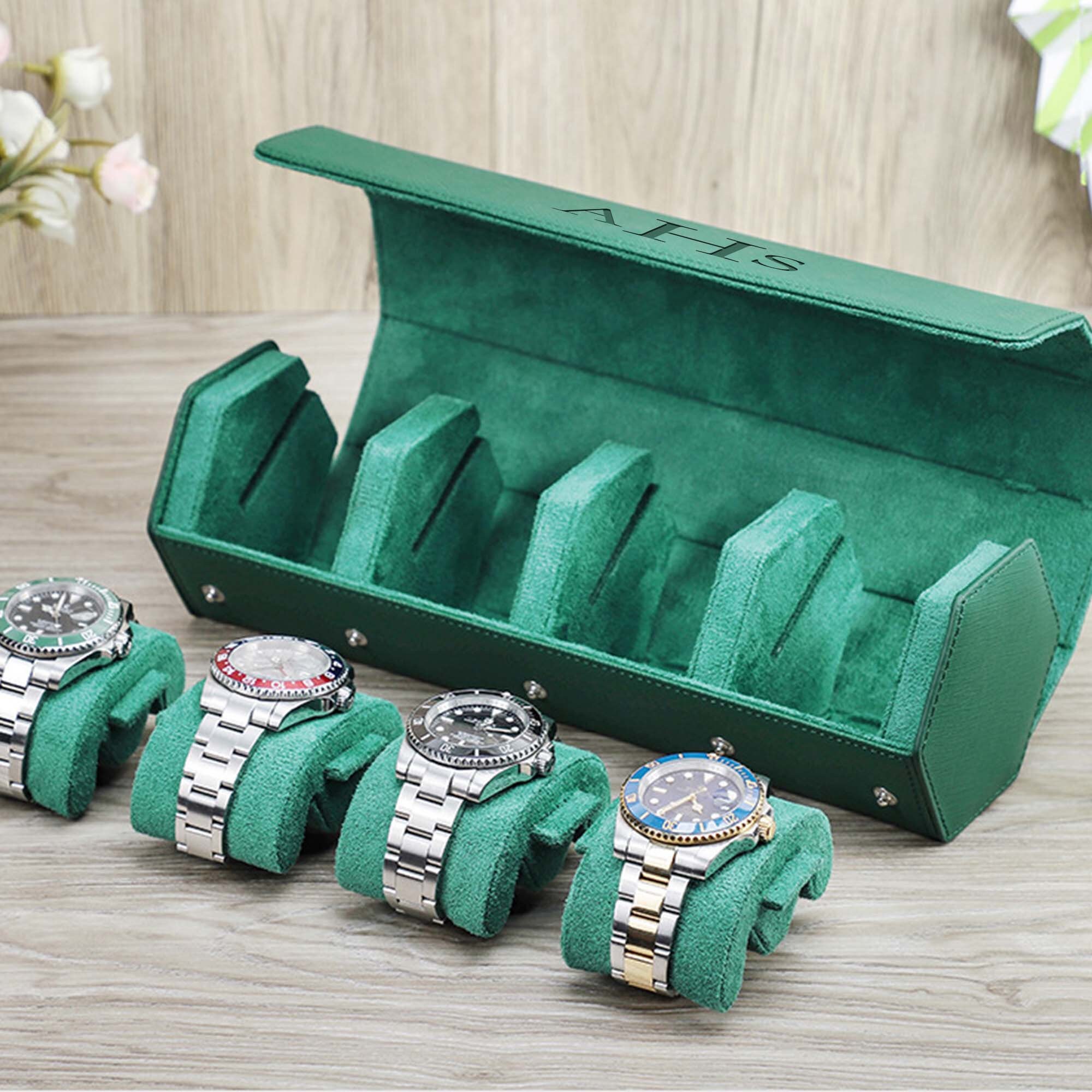 Custom Watch Box, Travel Watch Box, Personalised Leather Watch Case ...