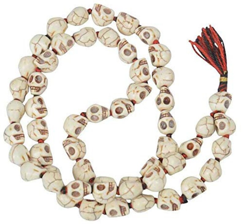 Goddess Kali Mala, Skull/narmund Carved Beads Mala Rosarie Indian ...