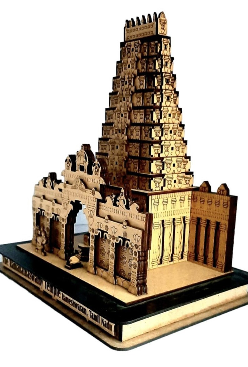 The Ramanathaswamy Temple, A Wooden Handmade Replica/ Modal of Hindu ...