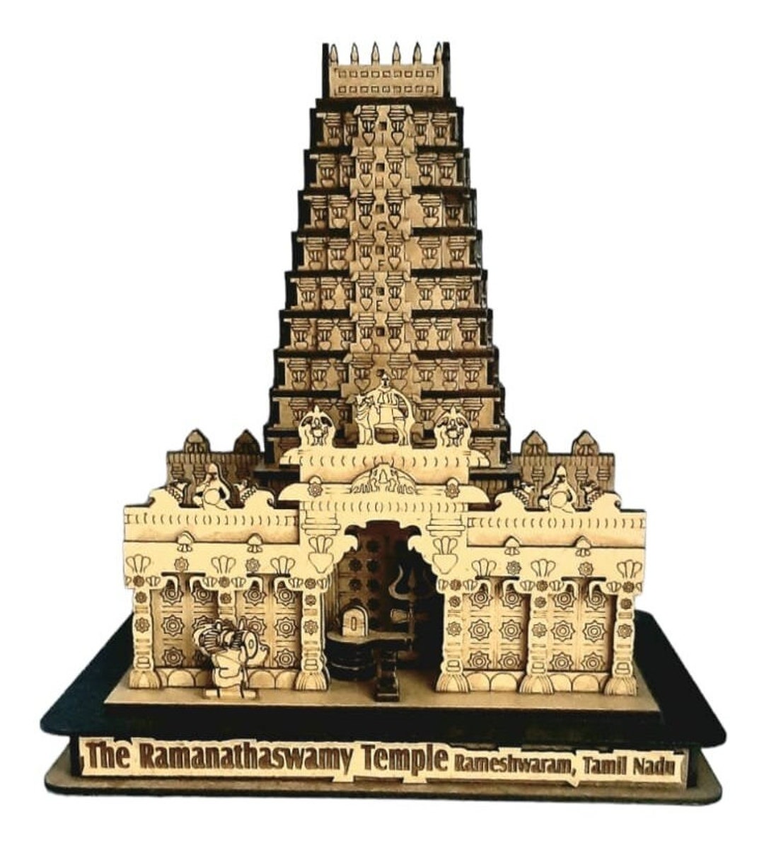 The Ramanathaswamy Temple, A Wooden Handmade Replica/ Modal of Hindu ...