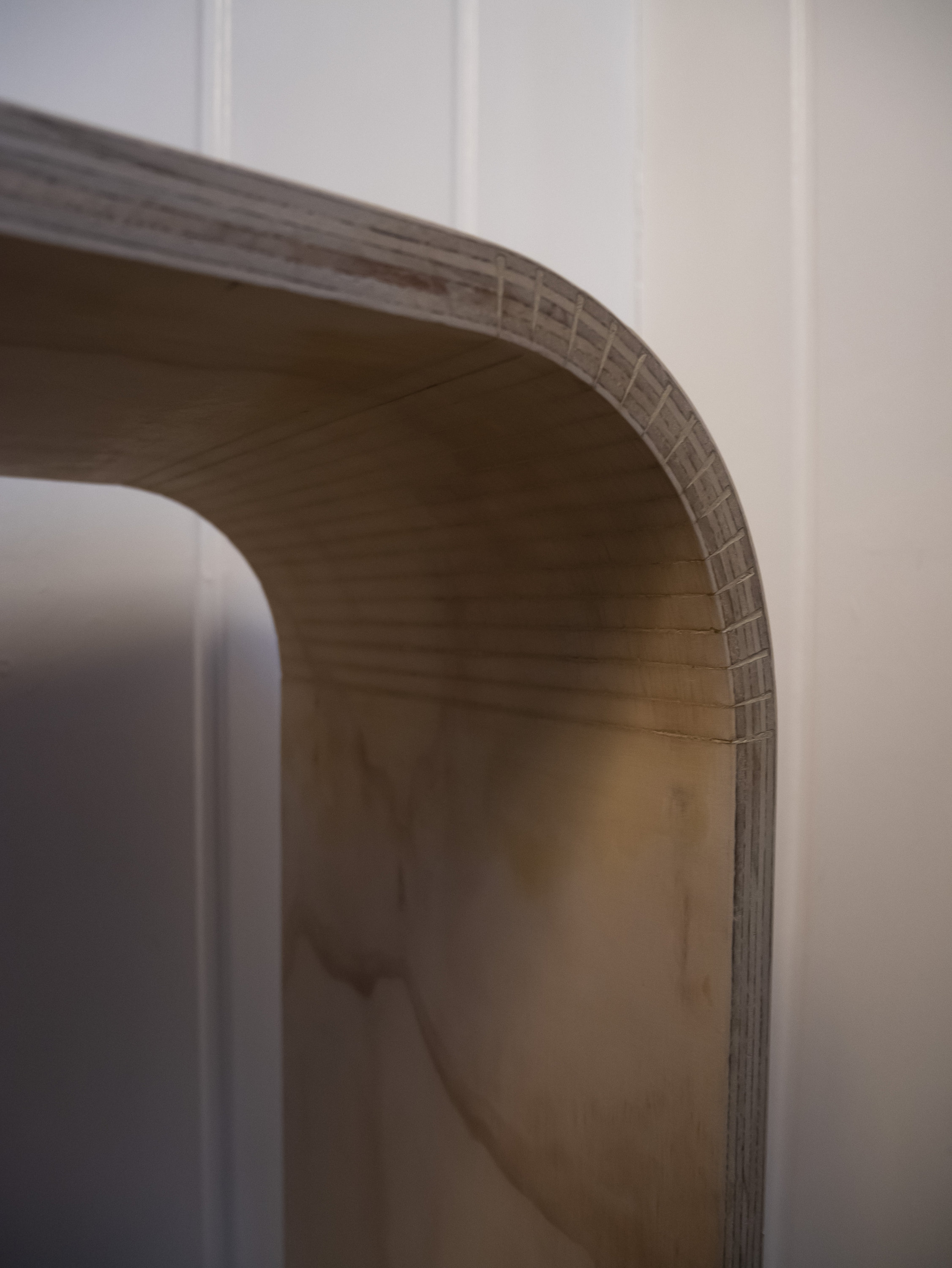 Curved Waterfall Side Table, Drink Table, Plywood Table, Plywood ...