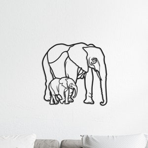 Elephant Wall Decor, Wooden Decoration, Wooden Elephant Sign, Animal ...