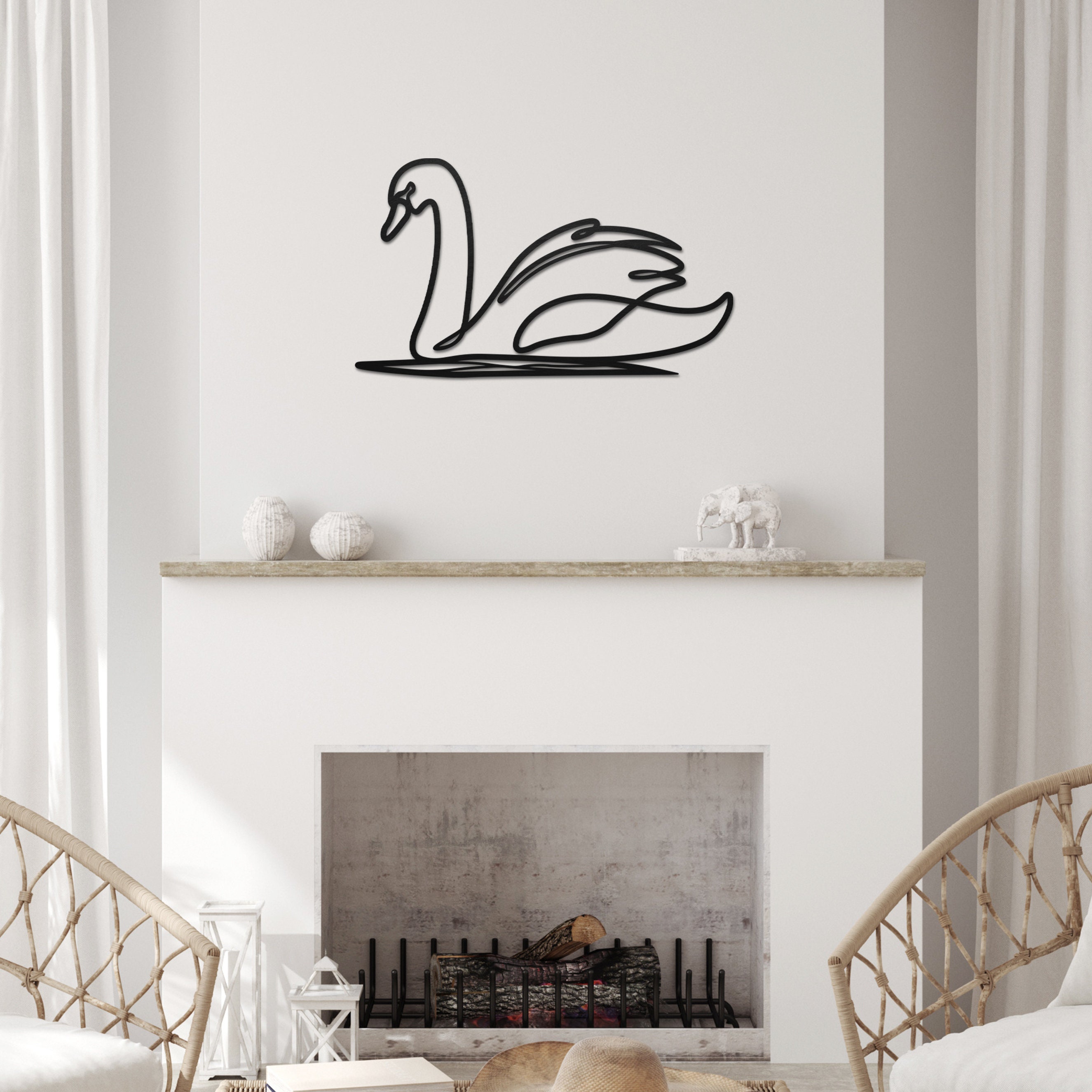 Wooden Swan Wall Decor Swan Wall Art Bedroom Decor - Etsy