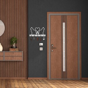 Wood Keey Holder for Wall, Gift for Cat Lover, Key Holders, Cat Key ...