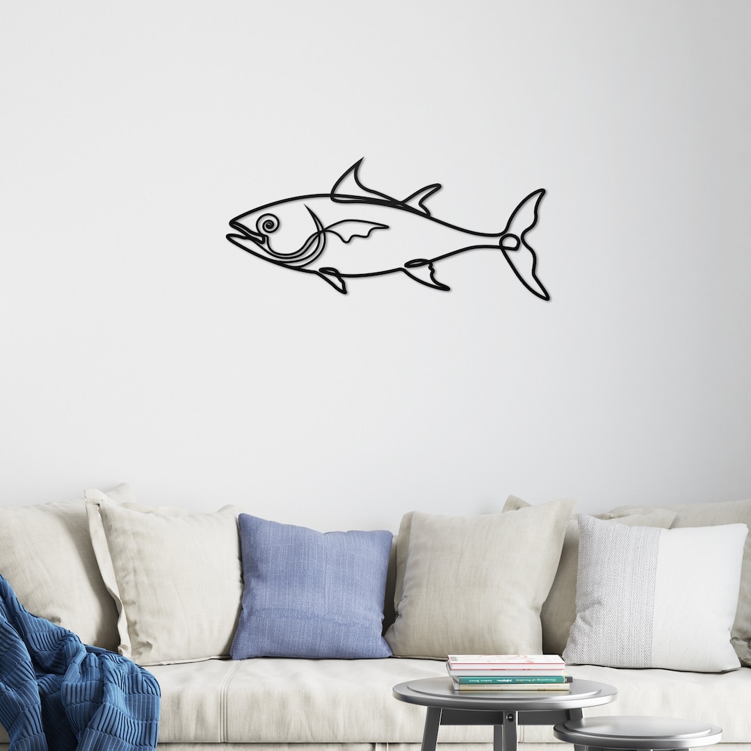 Minimalist Fish Wall Decor, Tuna Wall Art Decor, Gift for Fisherman ...